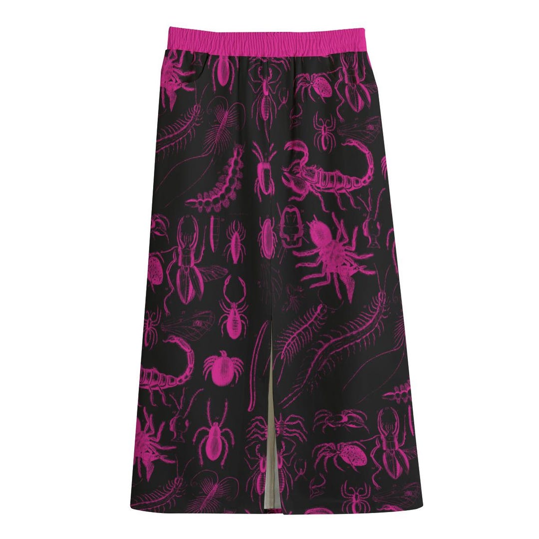 Scorpion Creepy Crawly Pink Jean Skirt Black Pink Goth Weirdcore ...