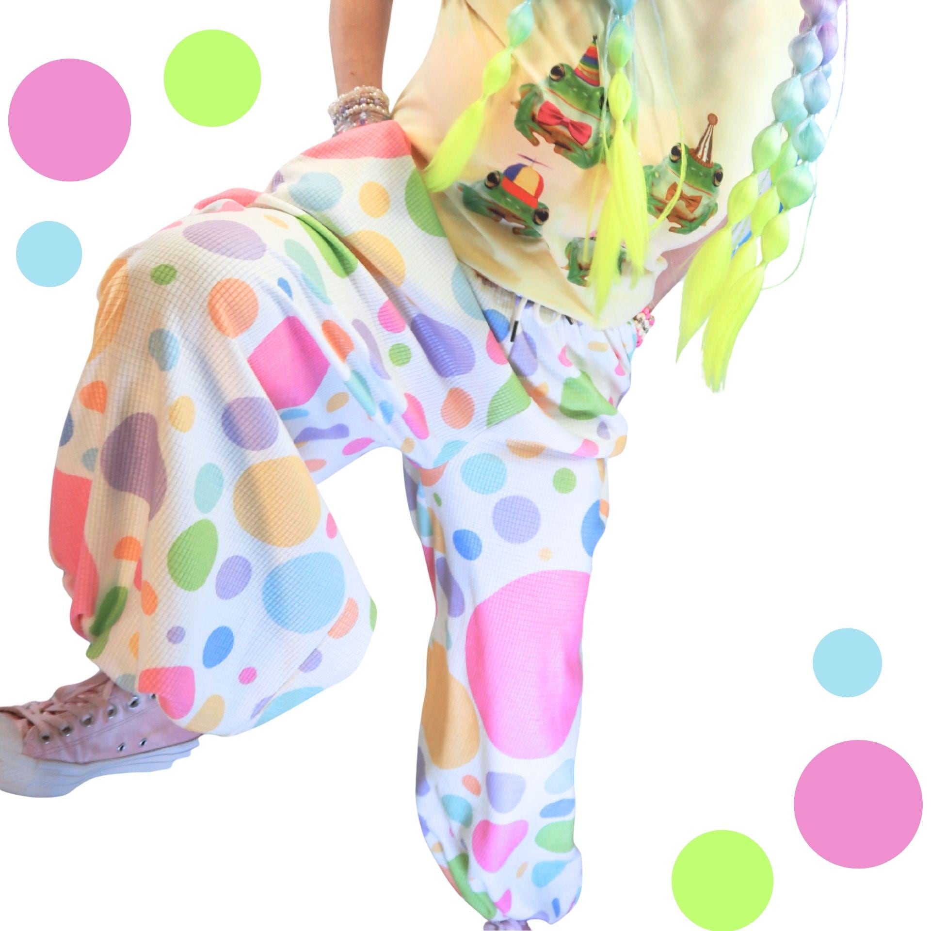 Softie Spots Balloon Pantaloons Clown Pants, Pastel Polkadot Baggy ...
