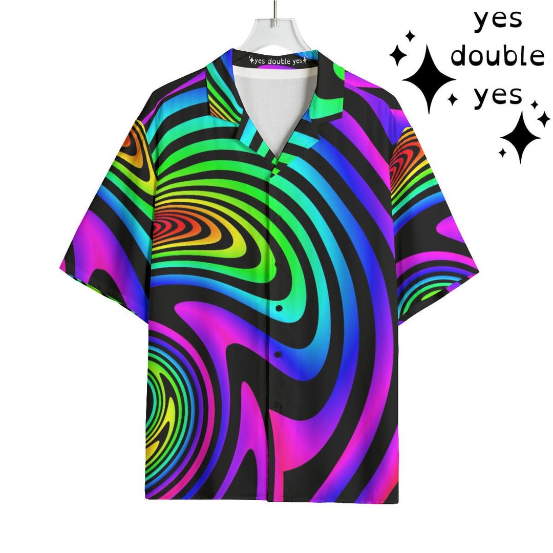Trippy Disco Rainbow Clown Hawaiian Shirt, Mens Unisex Psychedelic ...