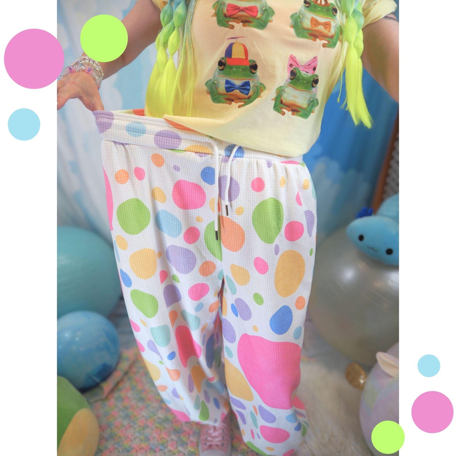 Softie Spots Balloon Pantaloons Clown Pants, Pastel Polkadot Baggy ...
