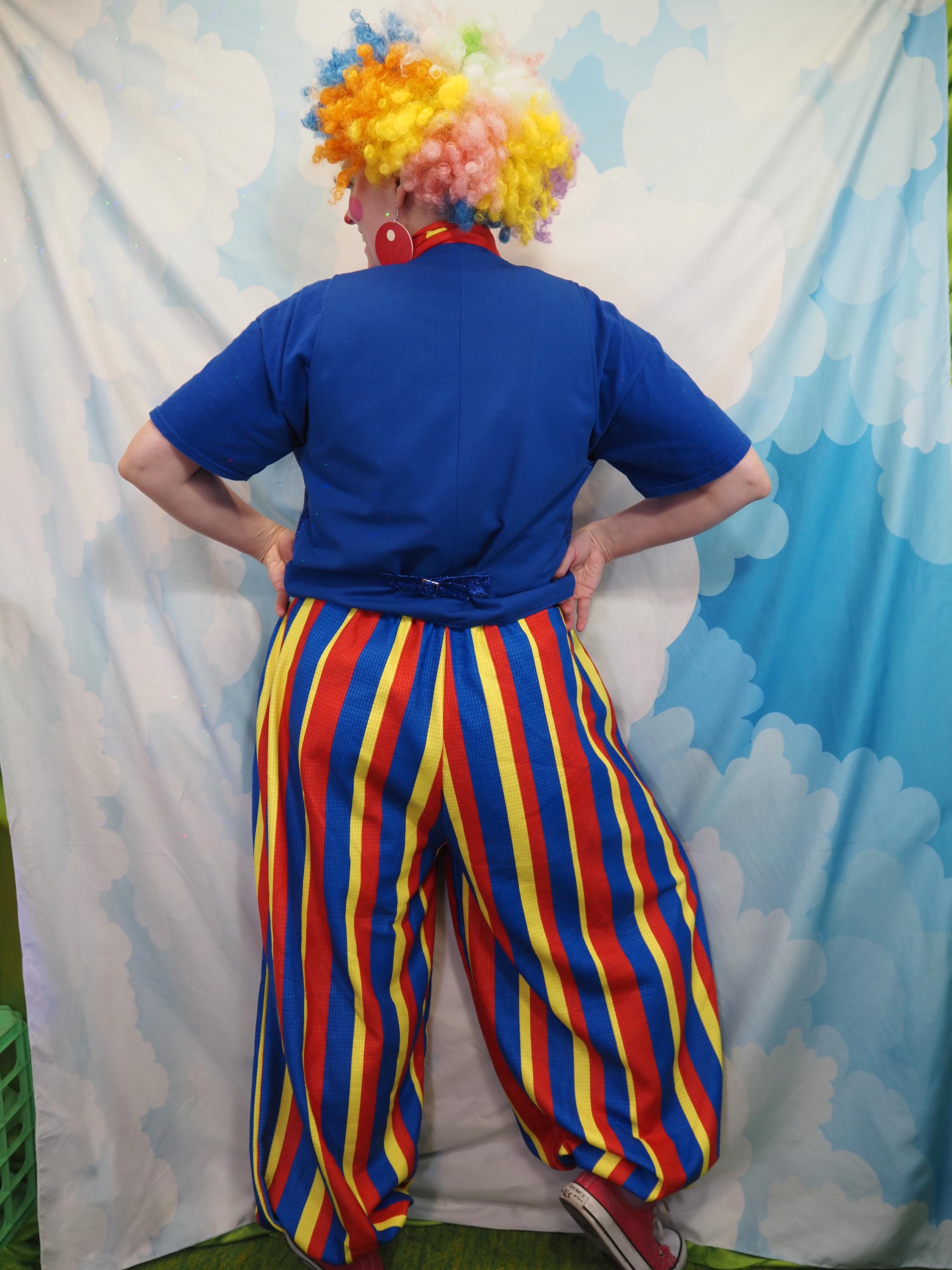 Clown Stripe Primary Color Balloon Pantaloons, Nonbinary Red Blue ...