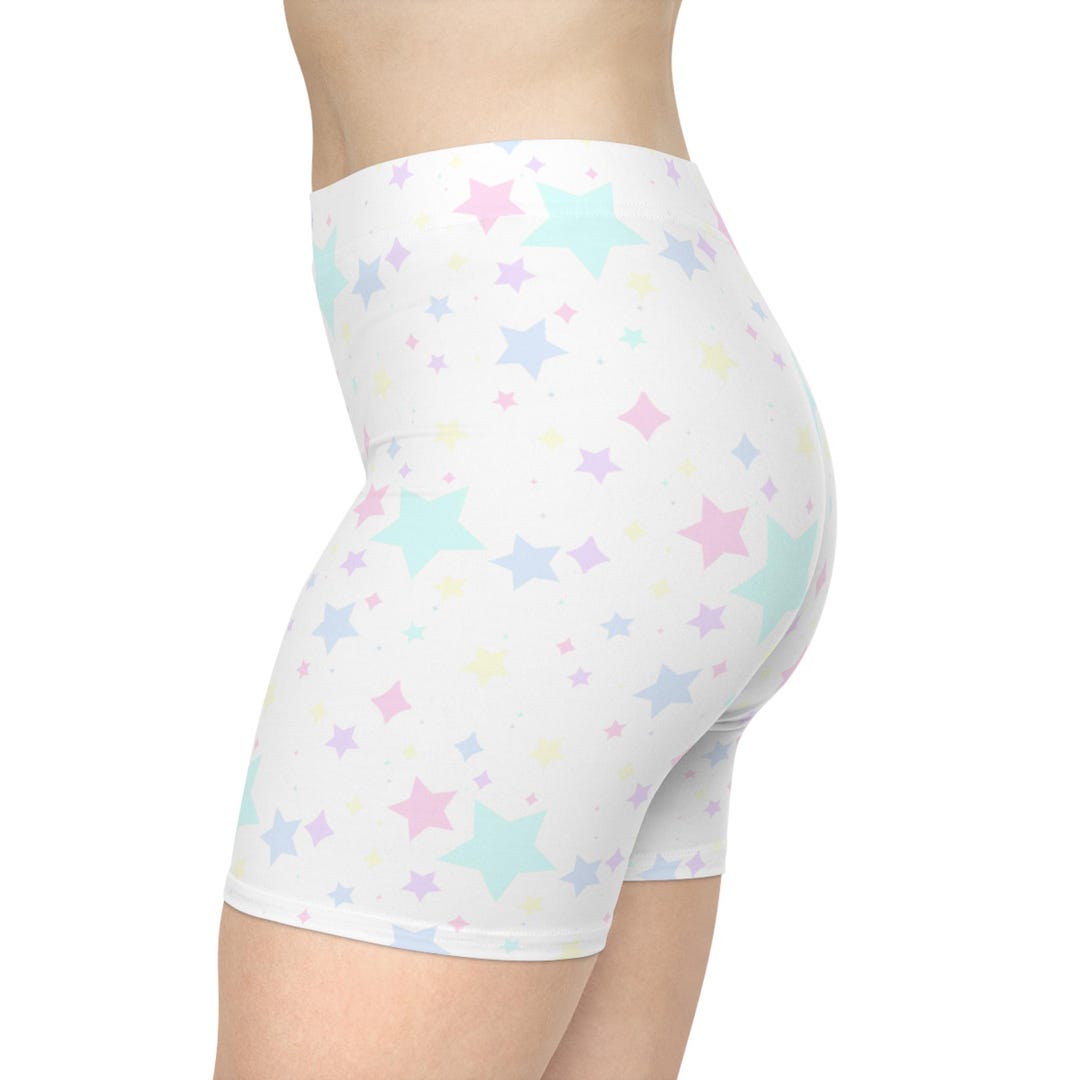 Pastel Stardust Spankies, Womens Bike Shorts Fairy Kei Kawaii Stars ...