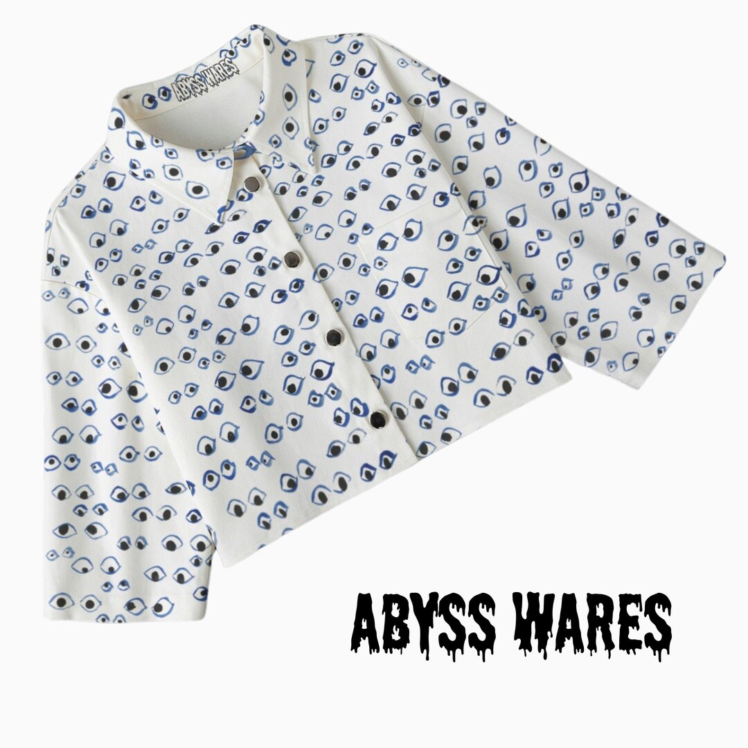 Not-so Evil Eyes Bolero, Cutecore Weirdcore Cropped Jean Jacket - Etsy