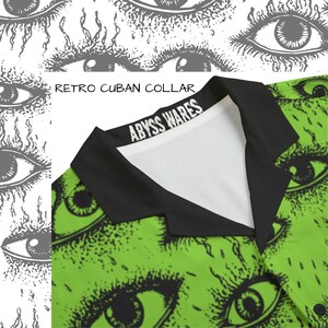 Alien Eye Weird Mens Bowling Shirt Acid Goth Weirdcore Eyes Button-up ...