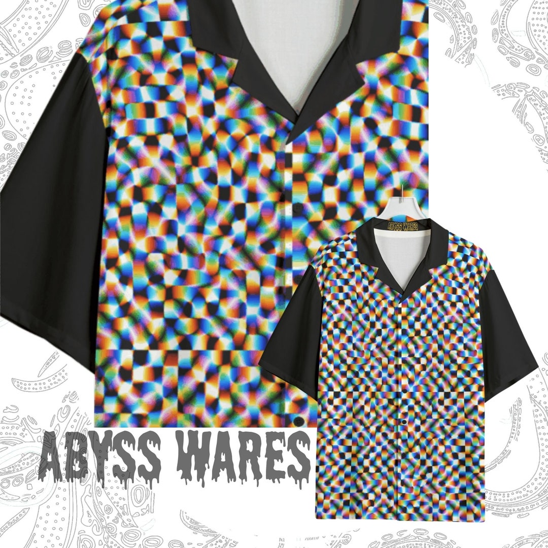 Checker Hacker Bowling Shirt Glitchcore Webcore Hawaiian Button up ...
