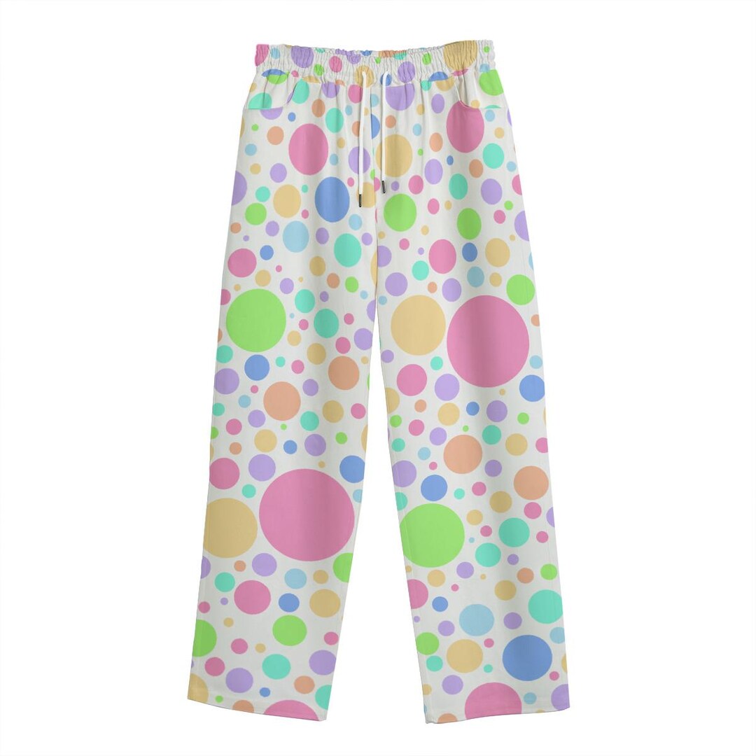 Softie Spots Polkadots Clown Pants, Unisex Pastel Cotton Canvas Cute ...