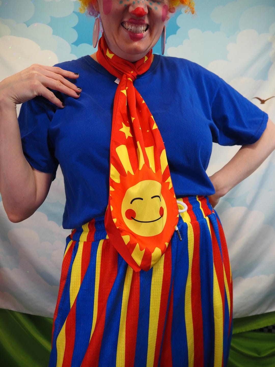 Silly Sun Oversize Clown Ascot, Sunny Sunshine Clowncore Accessories ...