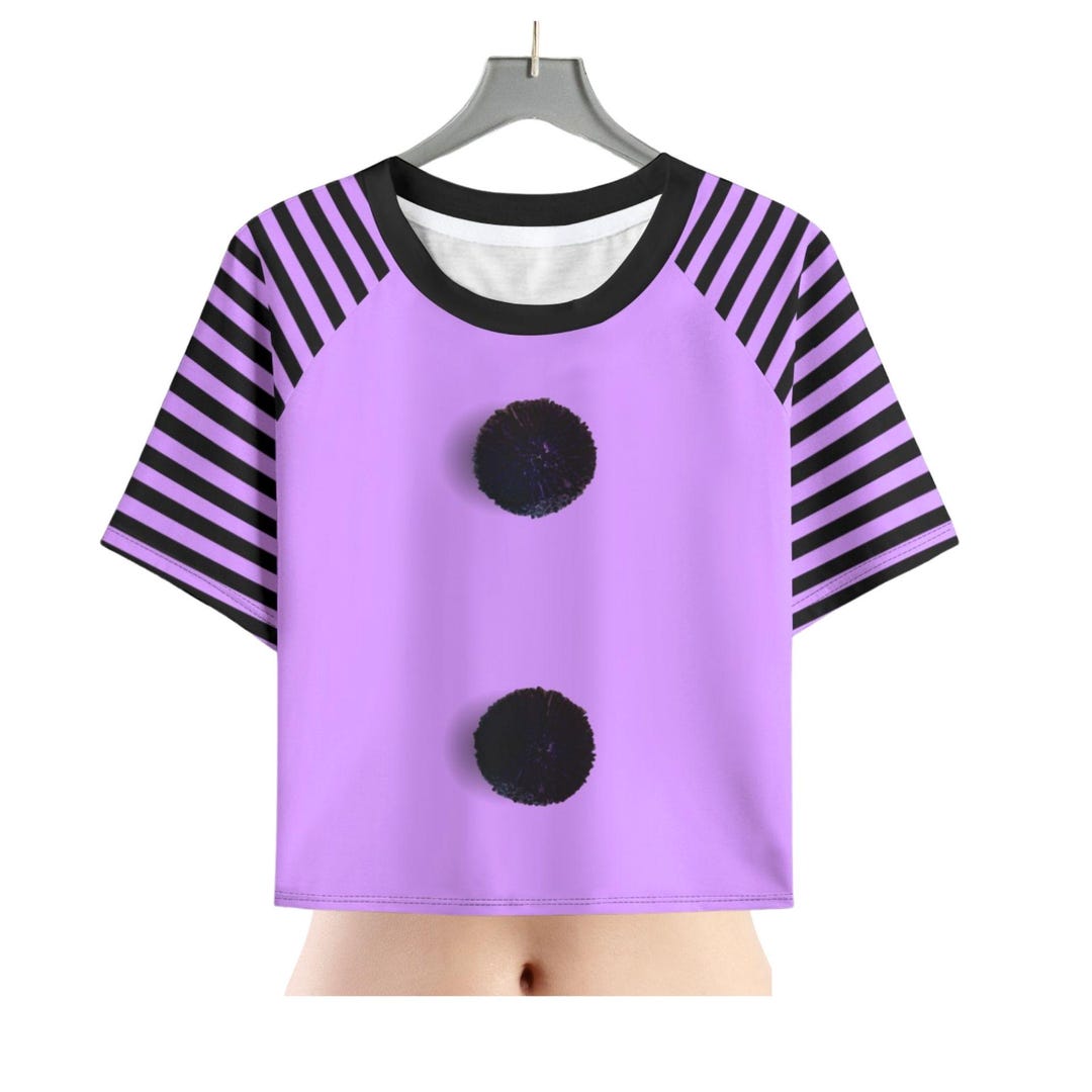 Amethyst Circus Crop Top, Lavender Purple Clowncore Cropped Babytee ...