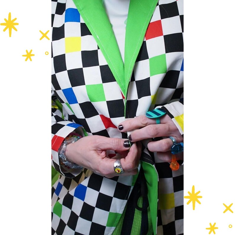 Blockparti Clown Suit Coat in Toybox Colors, Mens Colorblock Performer ...
