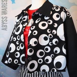 Googly Eyes Bolero, Whimsigoth Weirdcore Cropped Jean Jacket - Etsy