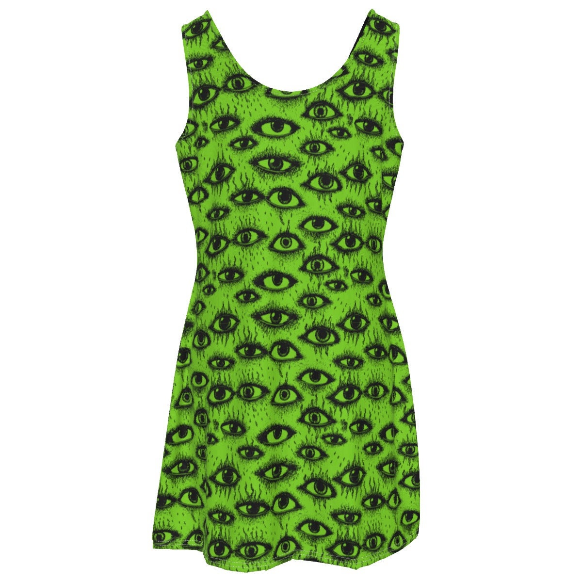 Alien Evil Eye Green Weirdcore Dress Alien Monster Eyeballs - Etsy