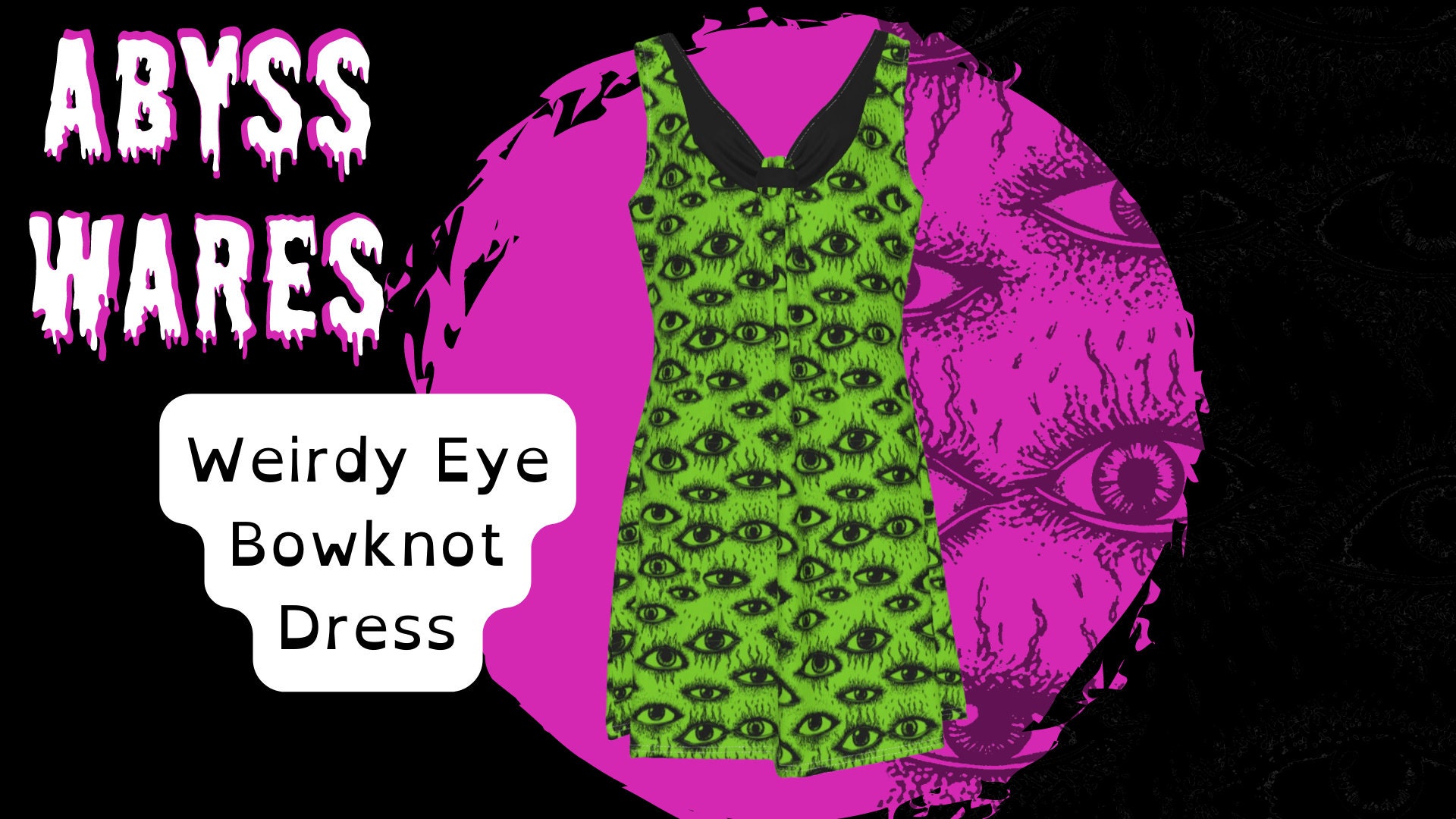 Alien Evil Eye Green Weirdcore Dress Alien Monster Eyeballs - Etsy