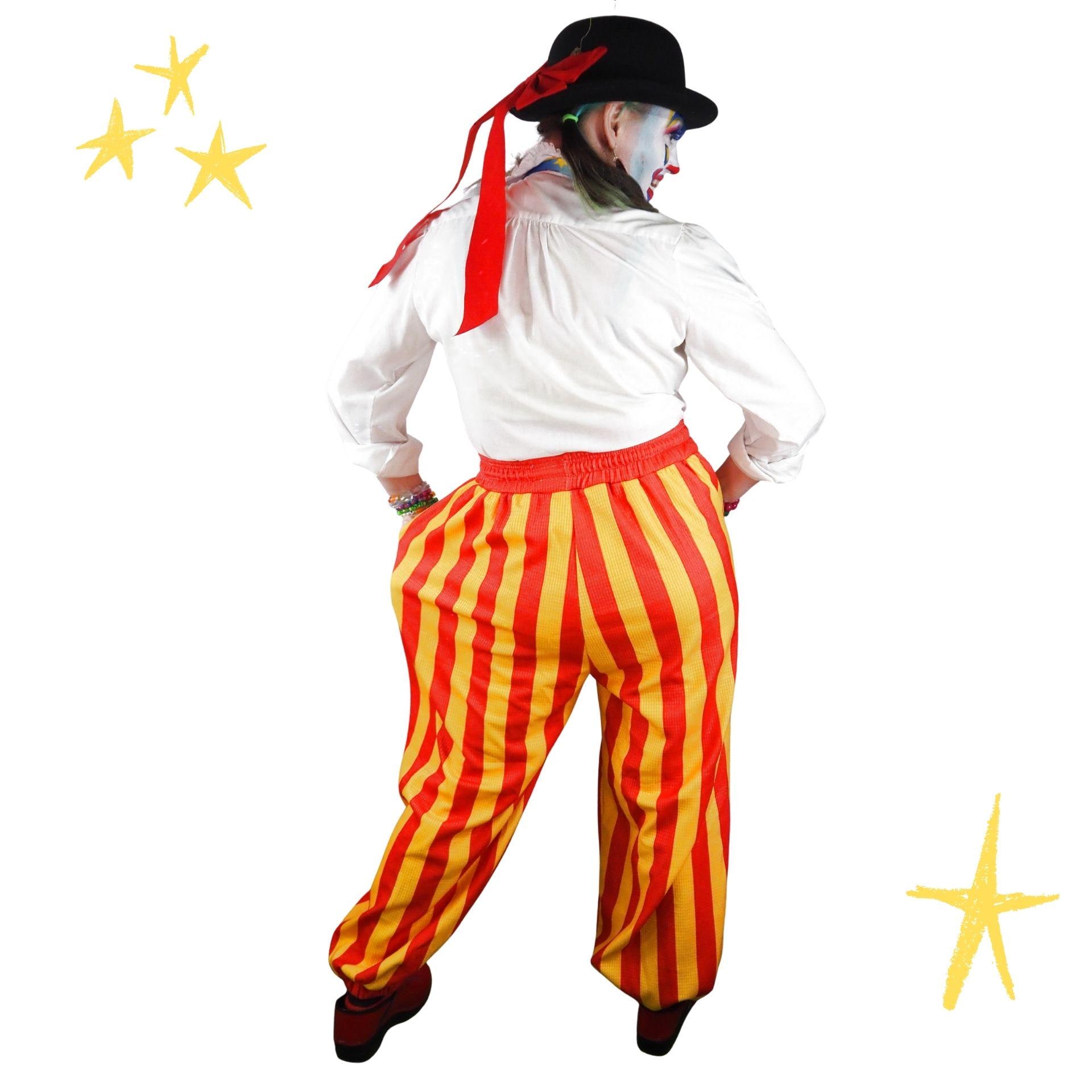 Sun Stripe Clown Pantaloons, Nonbinary Cosplay Clowncore Red and Yellow ...