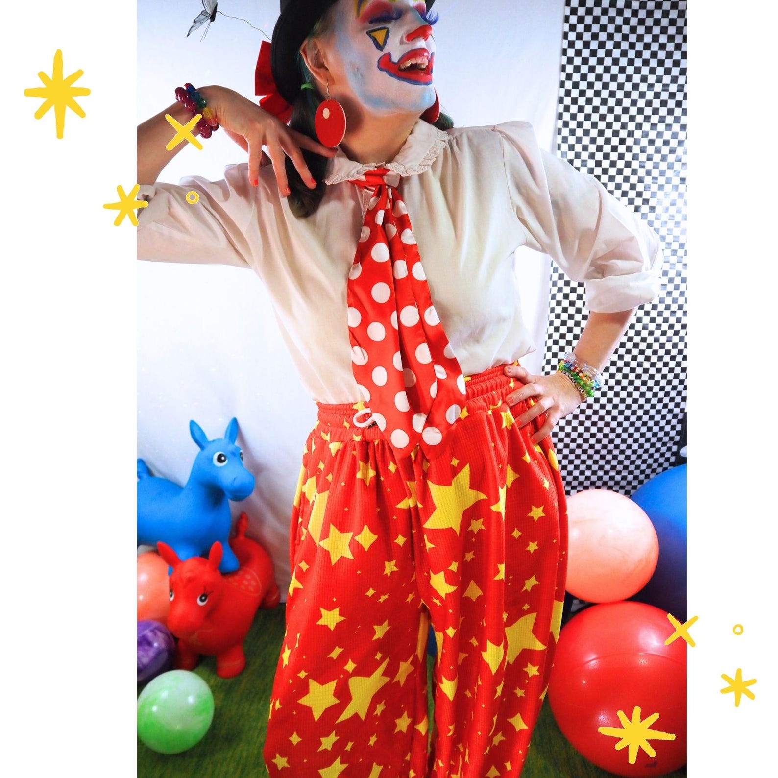 Red Polkadot Clown Cravat, Ascot Tie Circus Core Silly Fun Clowncore ...