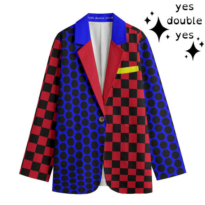 Clown Coatnundrum Dots Checks Jacket Clowncore Blazer - Etsy