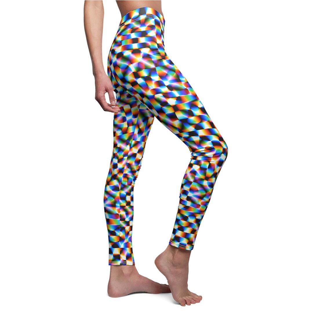 Checker Hacker Leggings Womens Scenecore Webcore Cyperpunk Glitch ...