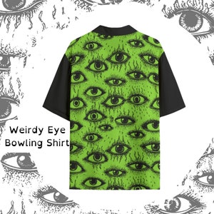 Alien Eye Weird Mens Bowling Shirt Acid Goth Weirdcore Eyes Button-up ...