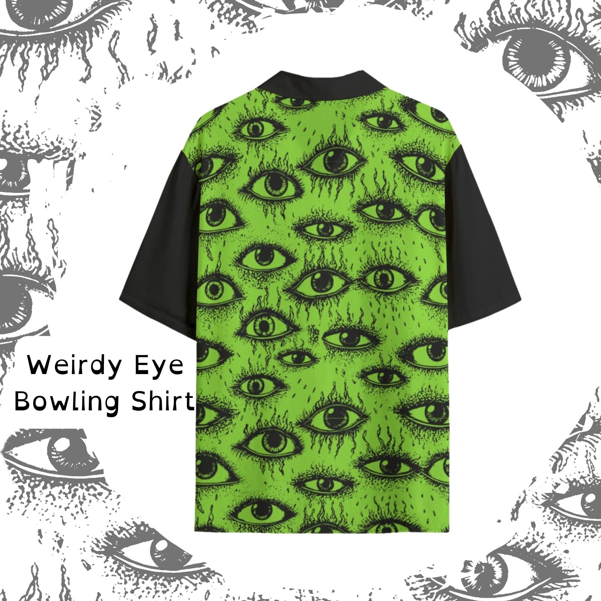 Weirdcore Eyeball Mens Bowling Shirt Gothic Clothes Weird Stuff Alt ...