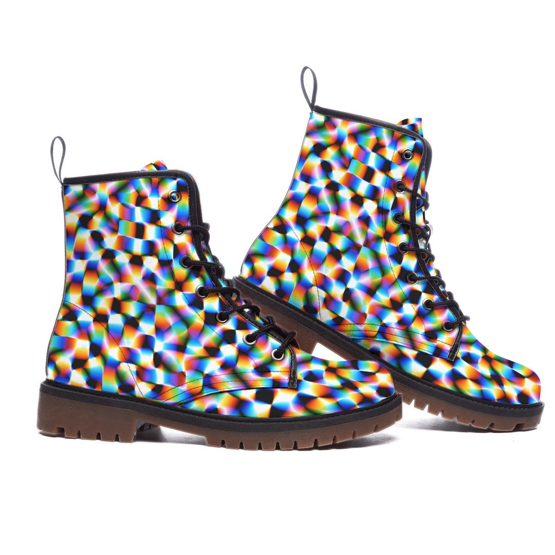 Checker Hacker Combat Boots Vaporwave Whimsigoth Nonbinary Weirdcore ...