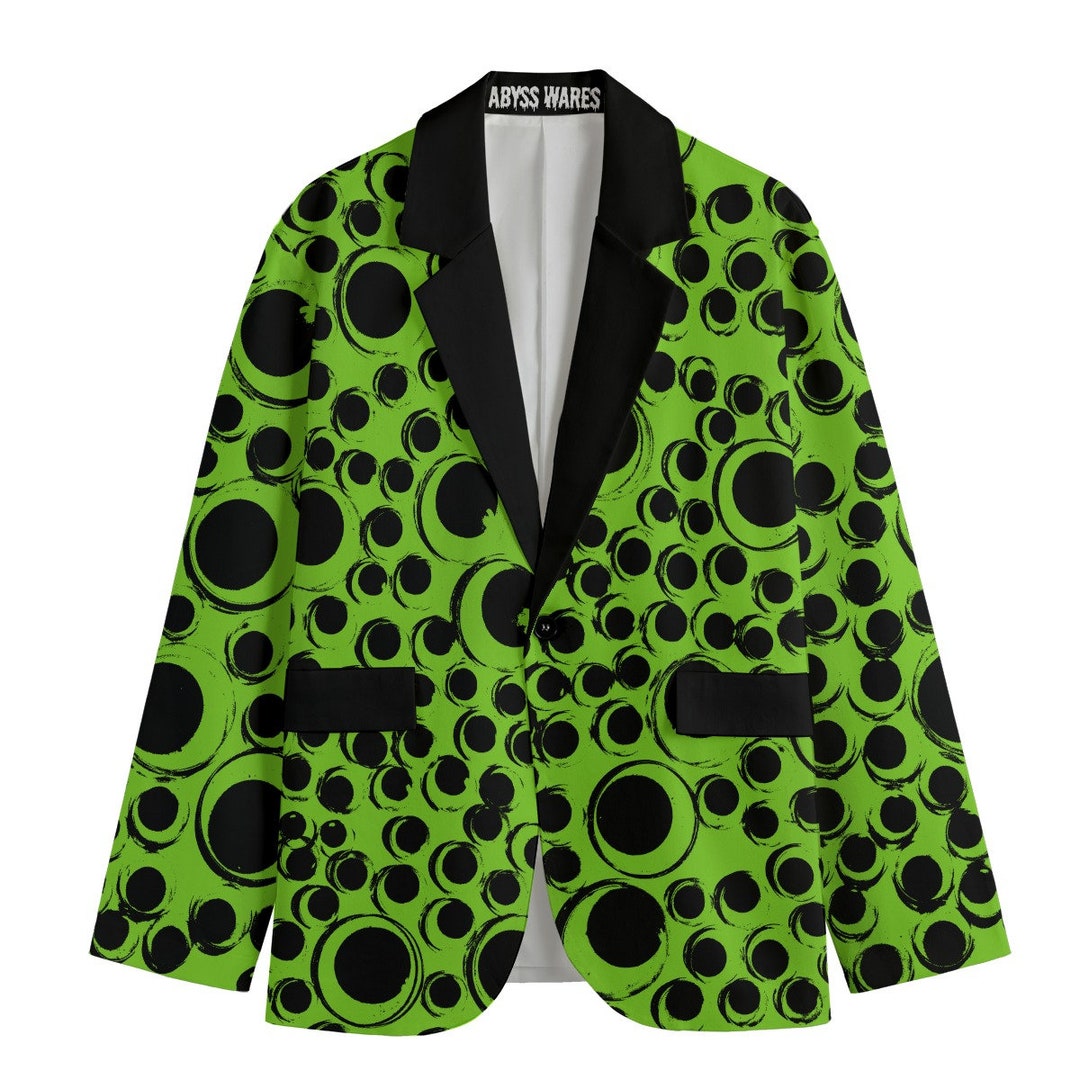 Eyeball Jacket Lime Green Weirdcore Blazer Mens Suit Coat Skibidi ...