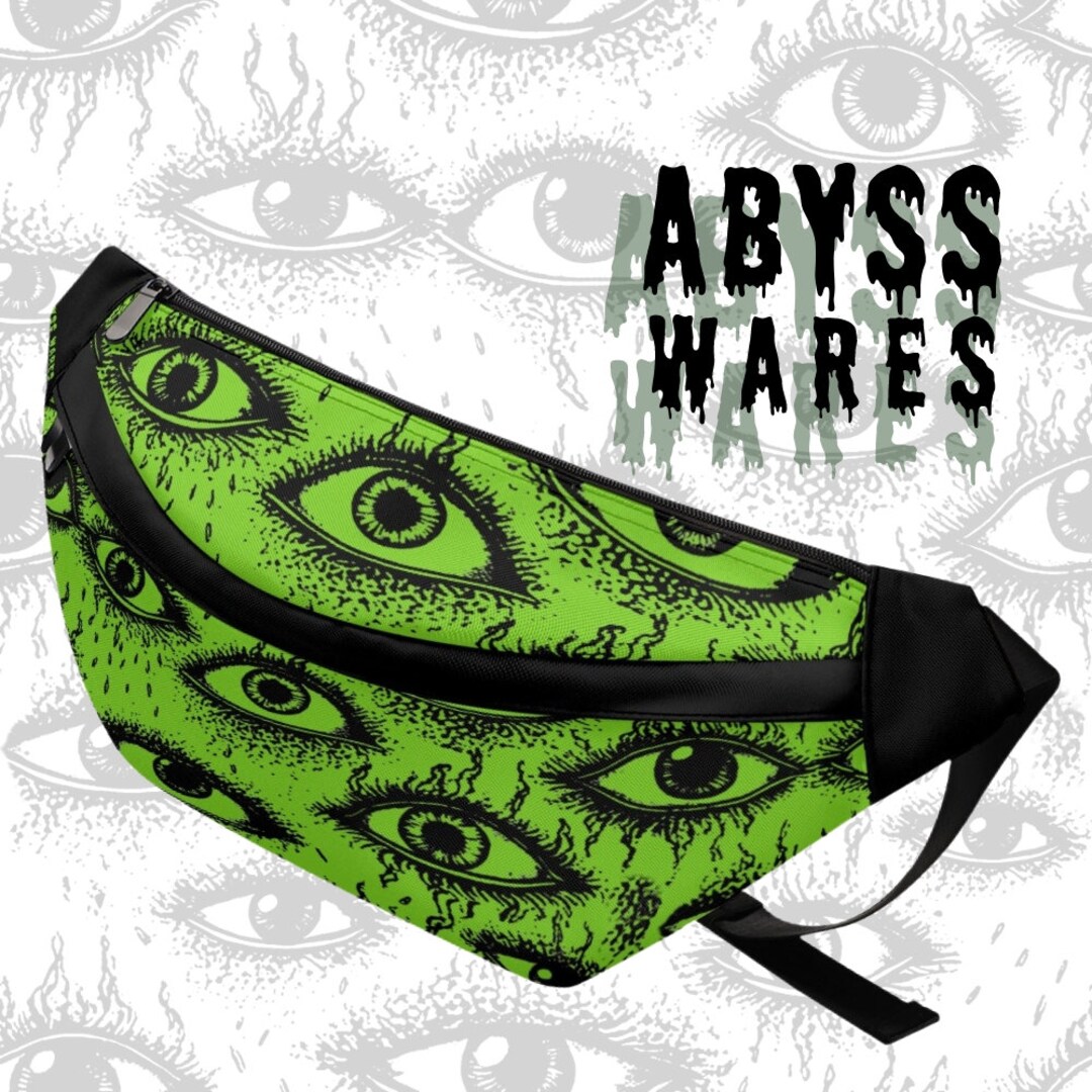 Weirdcore Eyeball Nylon Fanny Pack Nonbinary Cross Body Bag Weird Stuff ...