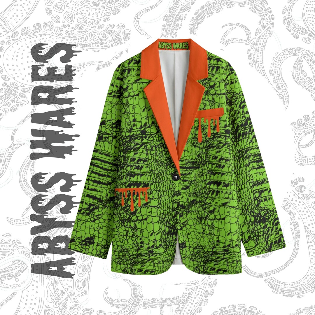 Drip Crocodile Blazer Weirdcore Ladies Suit Coat Lounge Lizard Dinner ...