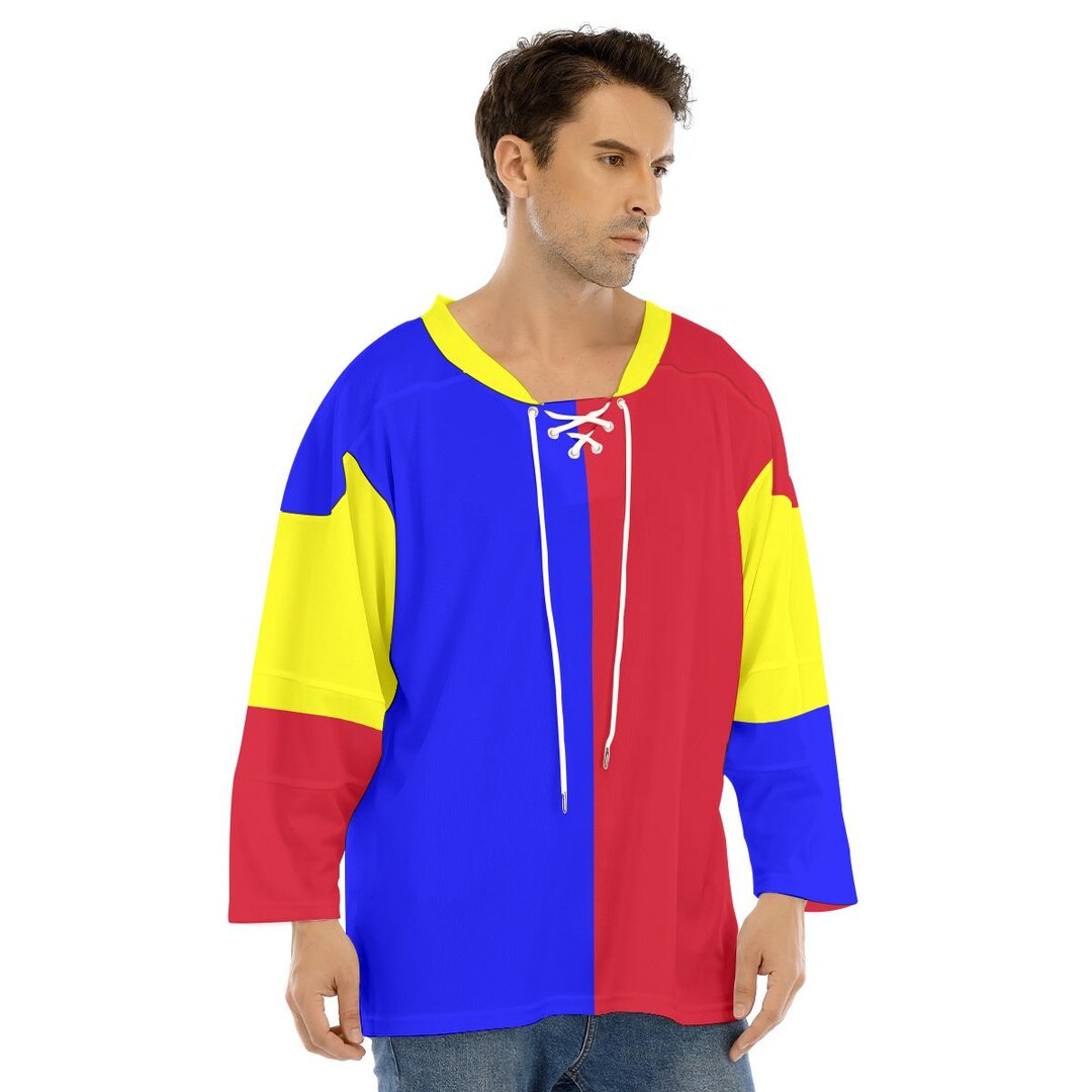 Primary Colorblock Jester Tunic Red Blue Split, Red Yellow Blue Mens ...