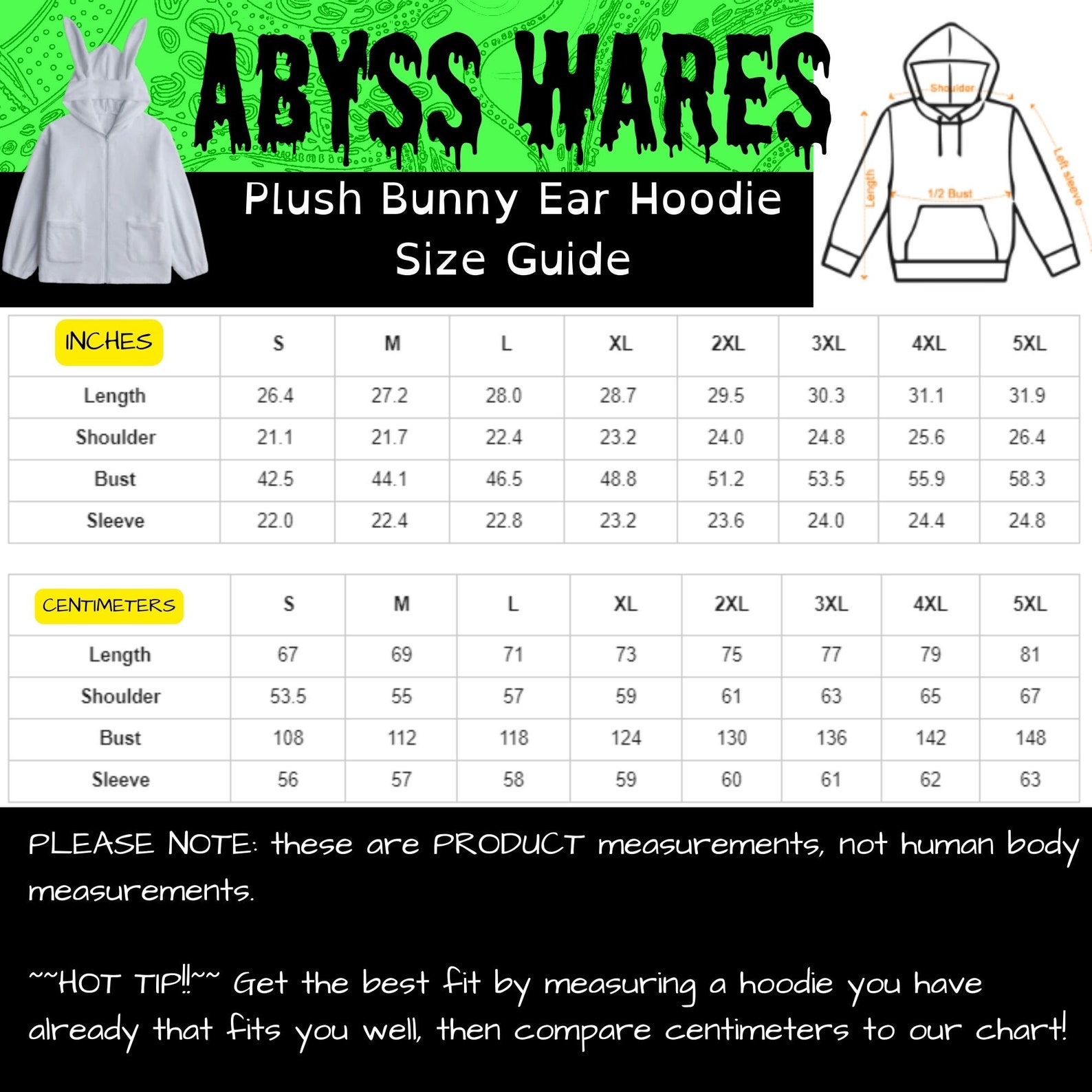 Glitchscape Bunny Ears Zip up Hoodie, Womens Weirdcore Fuzzy Rabbit Ear ...
