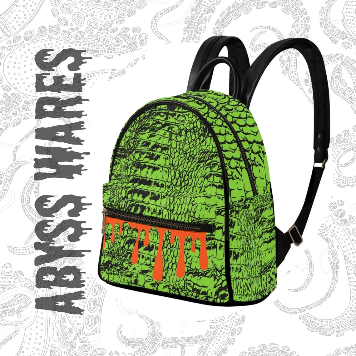 Drip Croc Y2K Mini Backpack Green Orange Slime Weirdcore Crocodile ...