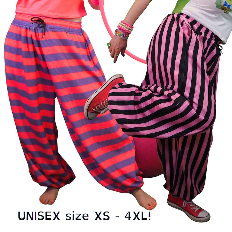 Black White Stardust Baggy Clown Pants, Pierrot Whimsigoth Clowncore ...