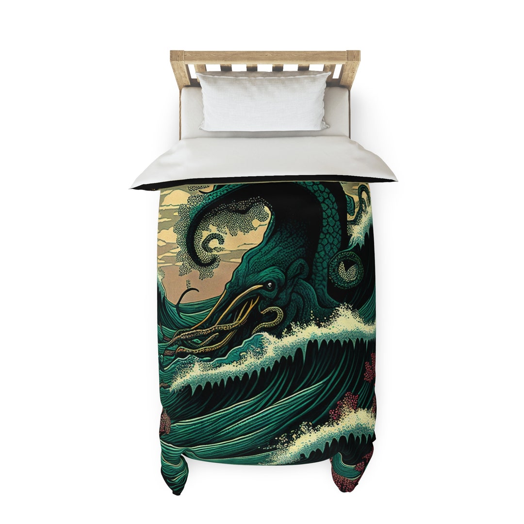 Cthulhu's Dominion Duvet Case Lovecraft Eldritch Ukiyo-e - Etsy