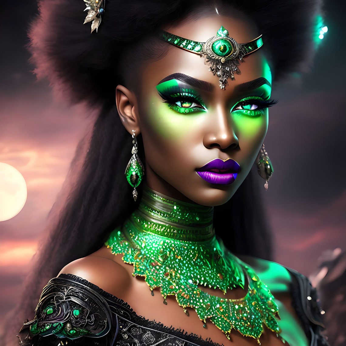 Black Digital Art Created by Artificial Intelligence - Etsy