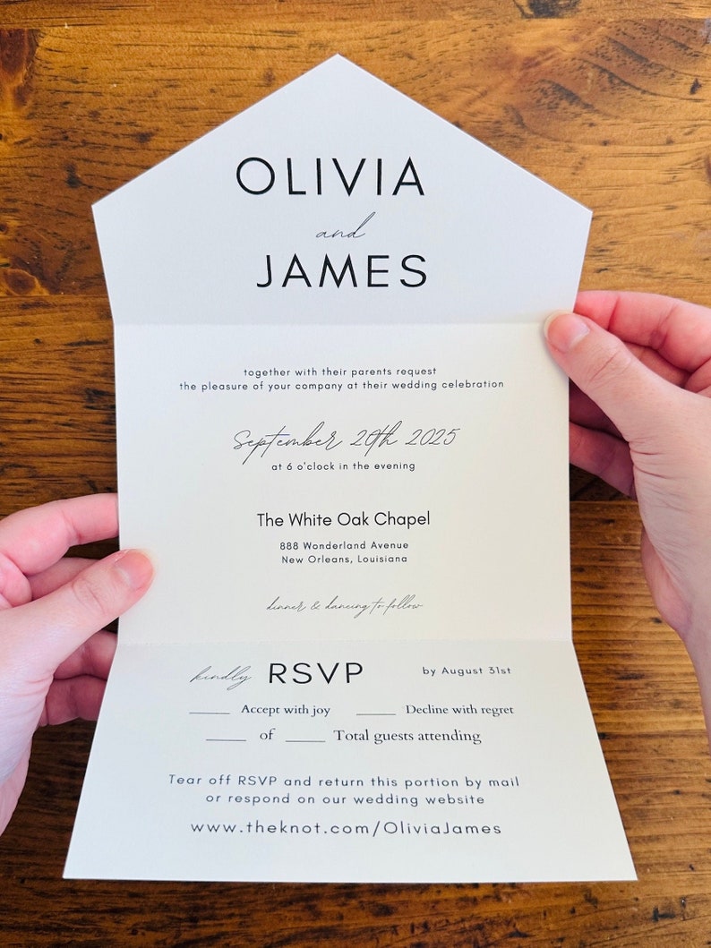 ALL-IN-ONE Invitation Template With Rsvp Card, Diy Fold and Send Invite ...