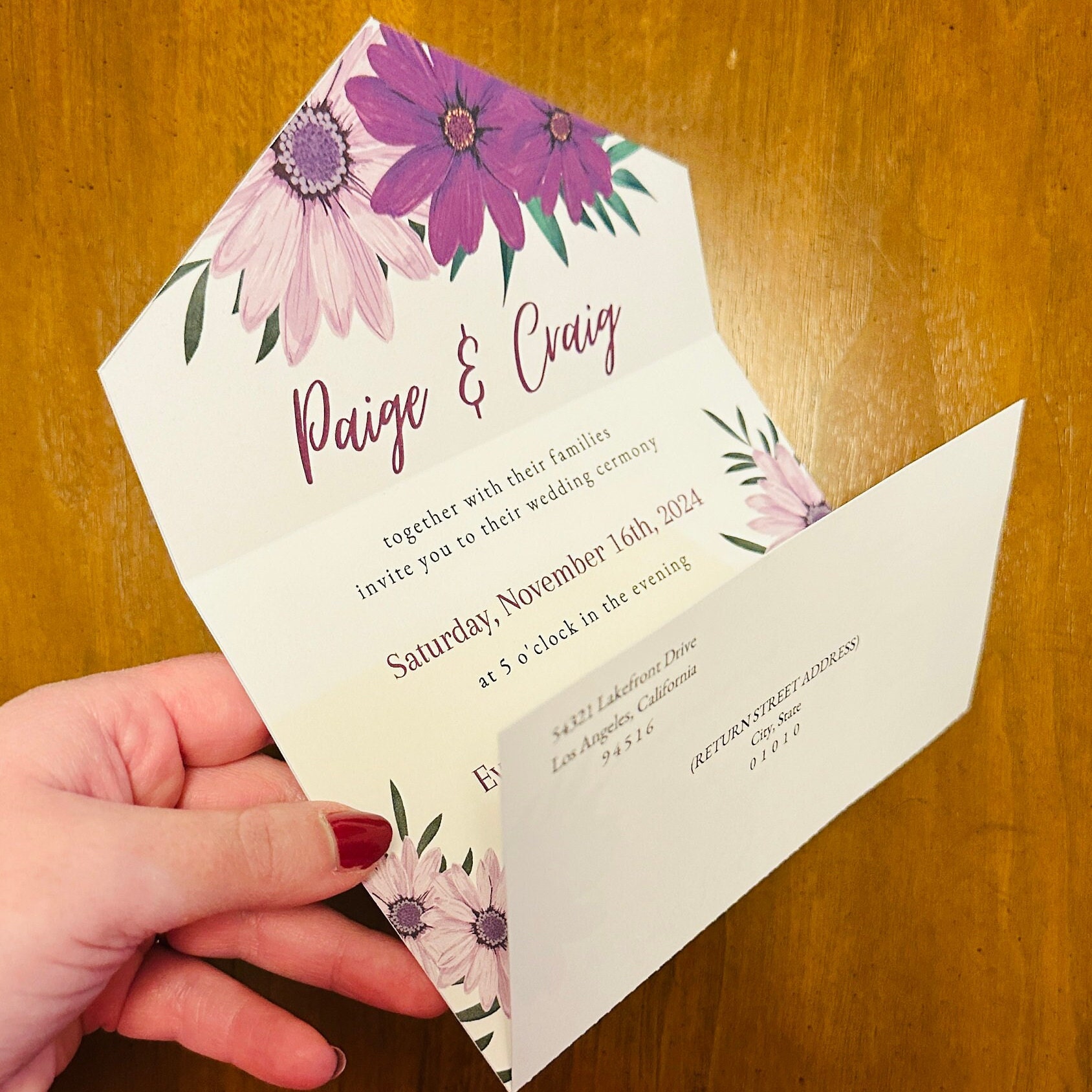 ALL-IN-ONE Invitation Template With Removable Rsvp Card, Fold and Send ...