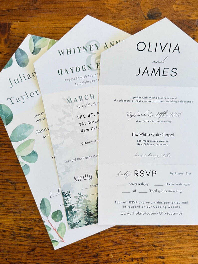 ALL-IN-ONE Invitation Template With Rsvp Card, Diy Fold and Send Invite ...