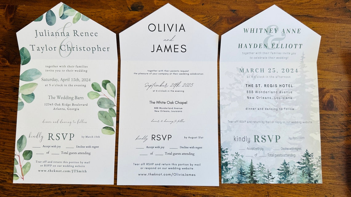 ALL-IN-ONE Invitation Template With Rsvp Card, Diy Fold and Send Invite ...