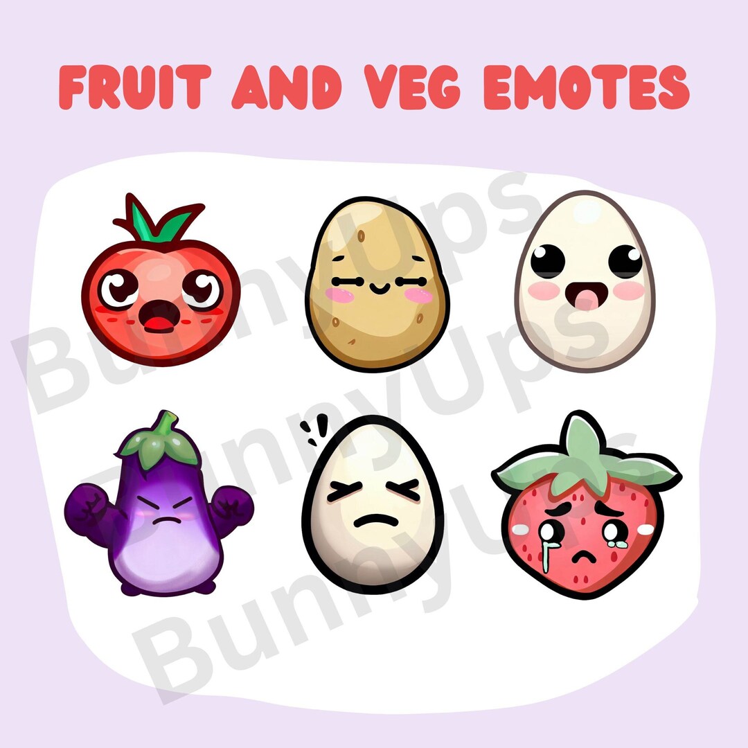 Cool Fruit and Veg Twitch Emotes - Etsy
