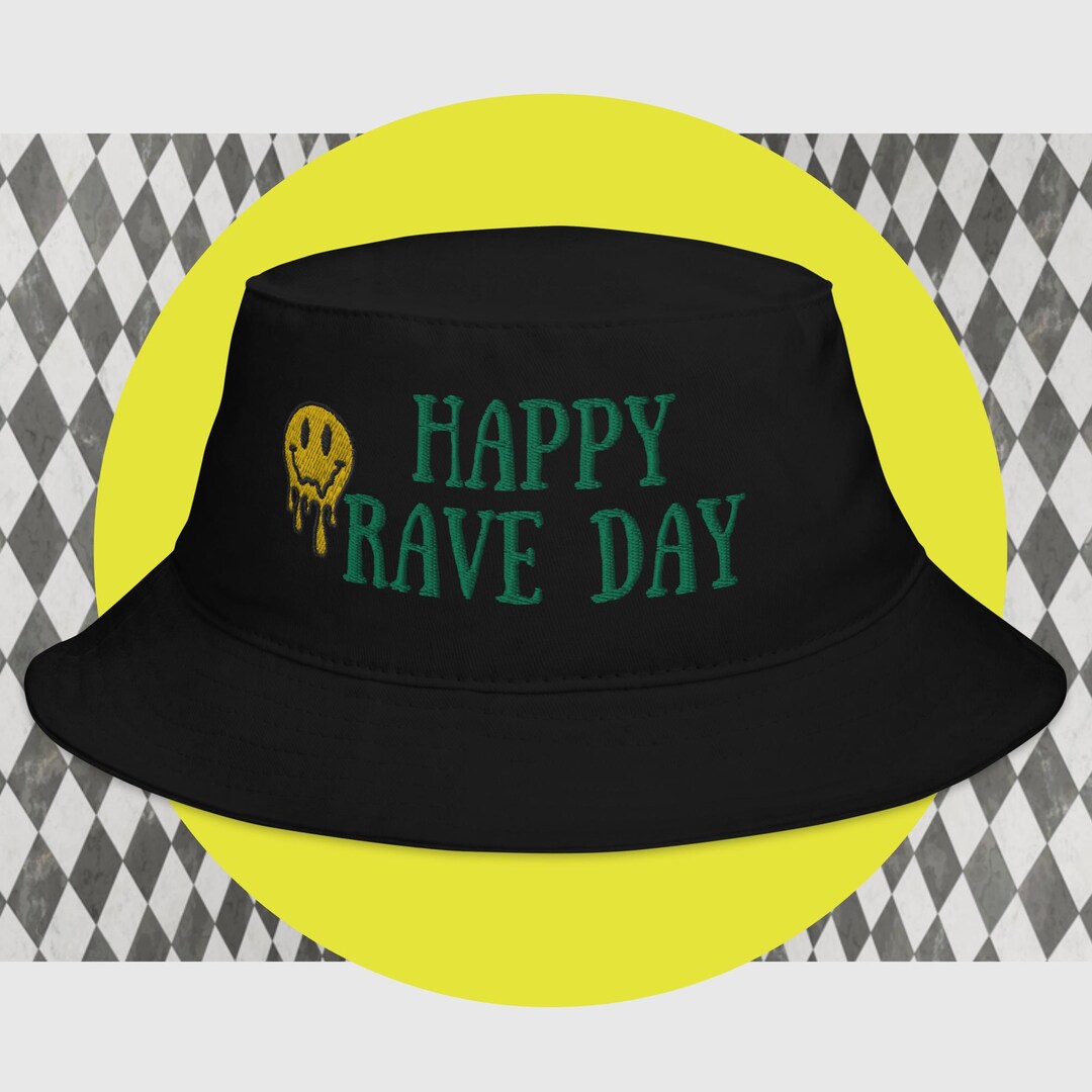 HAPPY RAVE DAY Bucket Hat Rave Bucket Hat Rave Hat Outfit Rave Fits ...