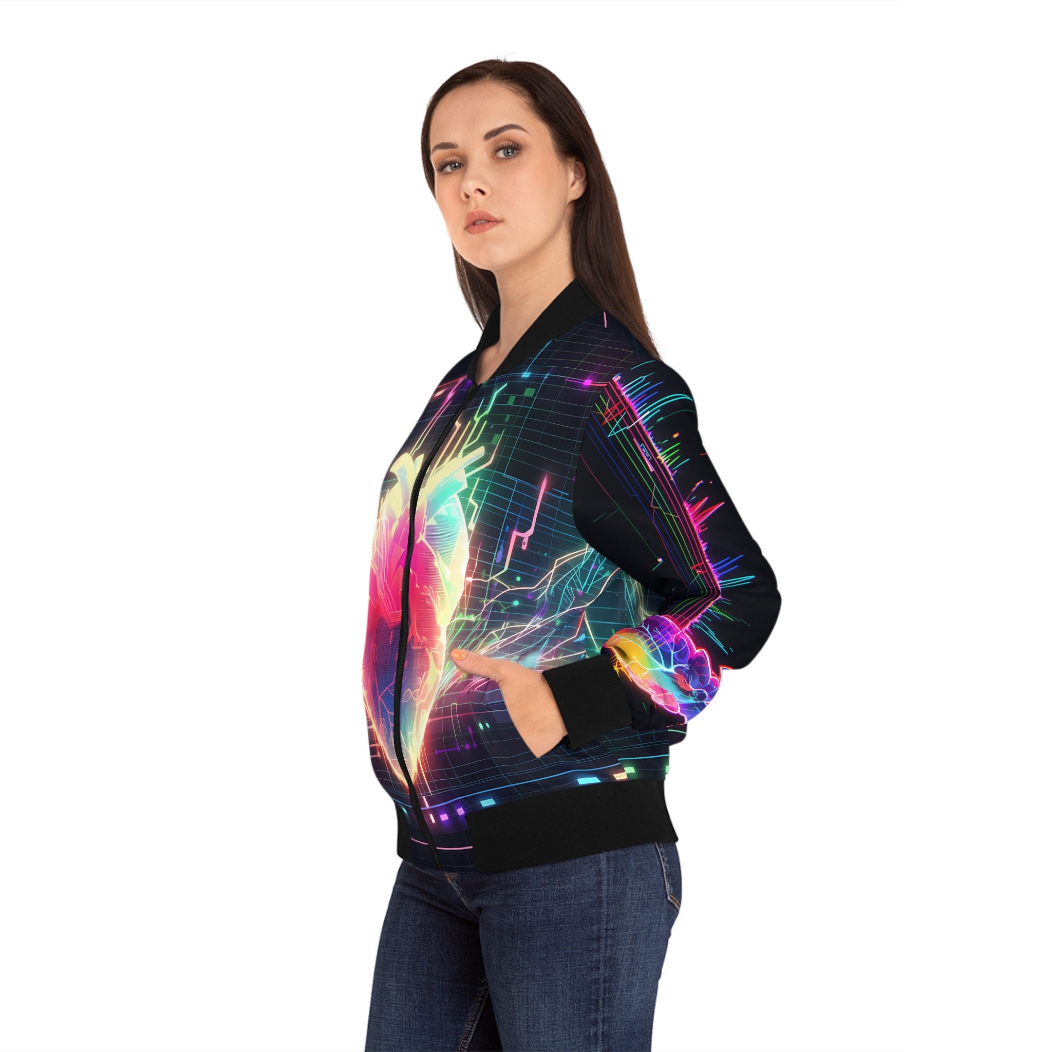 Cyberpunk Beating Heart Women's Bomber Jacket AOP - Etsy