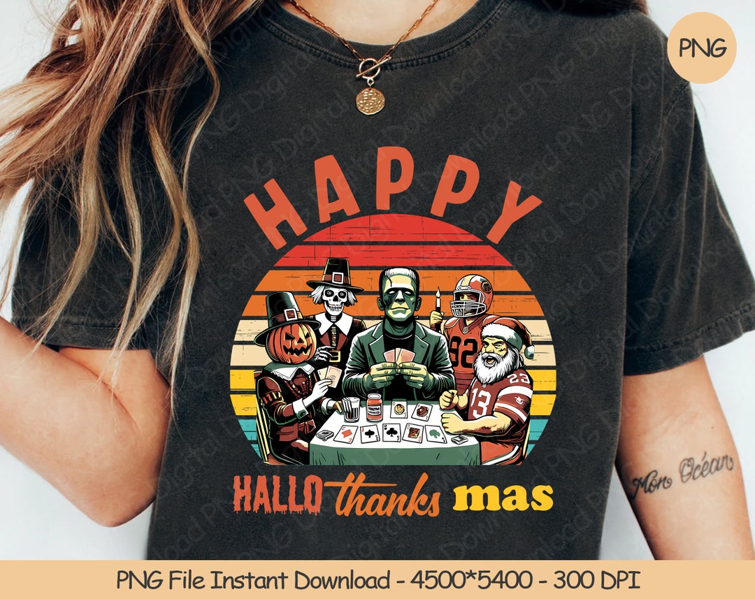 Happy Hallo Thanksmas PNG, Instant Download, Digital Design Download ...