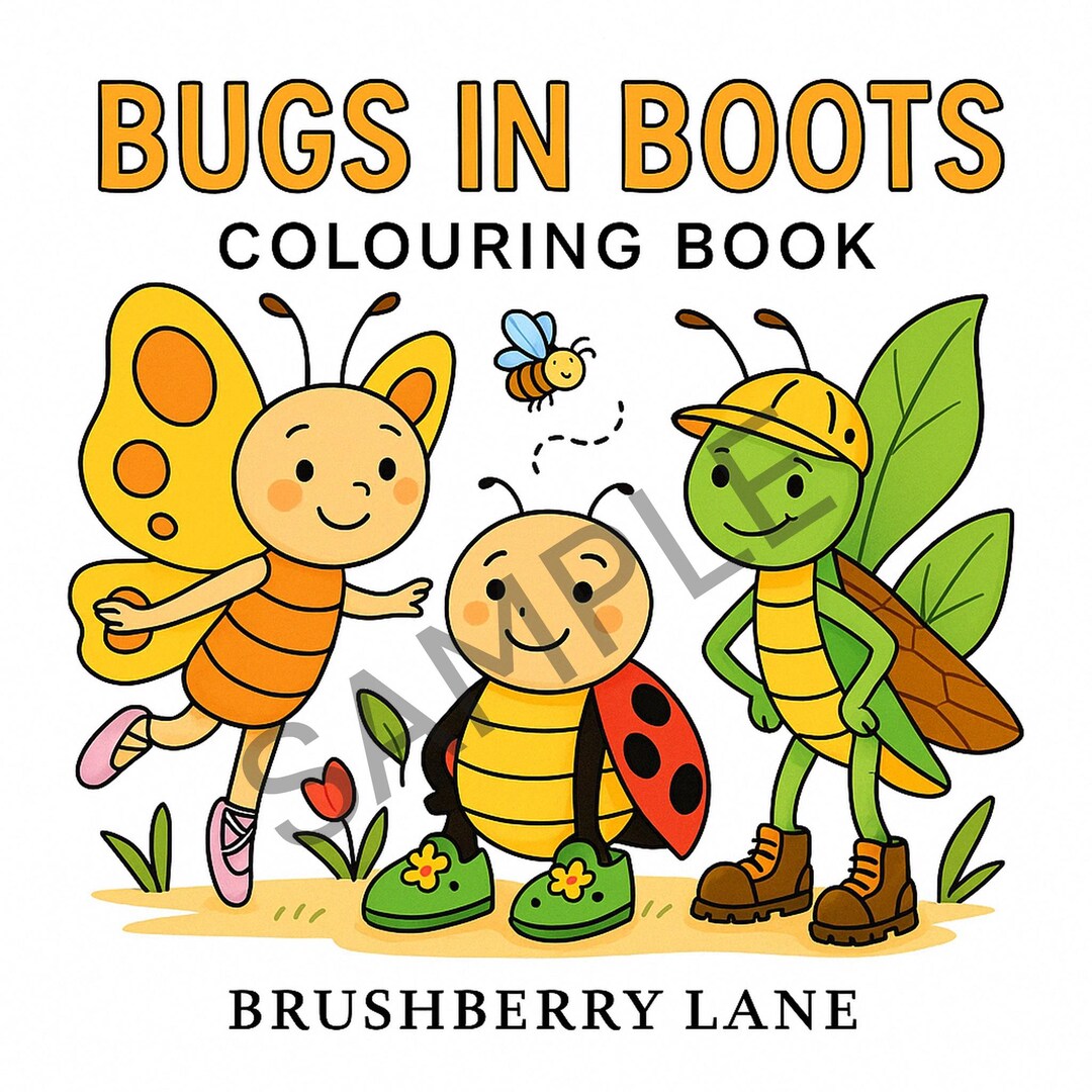 Brushberry Lane: Bugs in Boots Colouring Book | 20 Funny Pages of ...