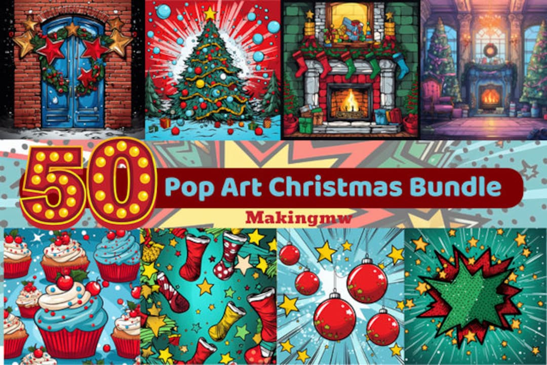 POP Art Christmas Clipartspng Christmasdigital Prints Xmas - Etsy