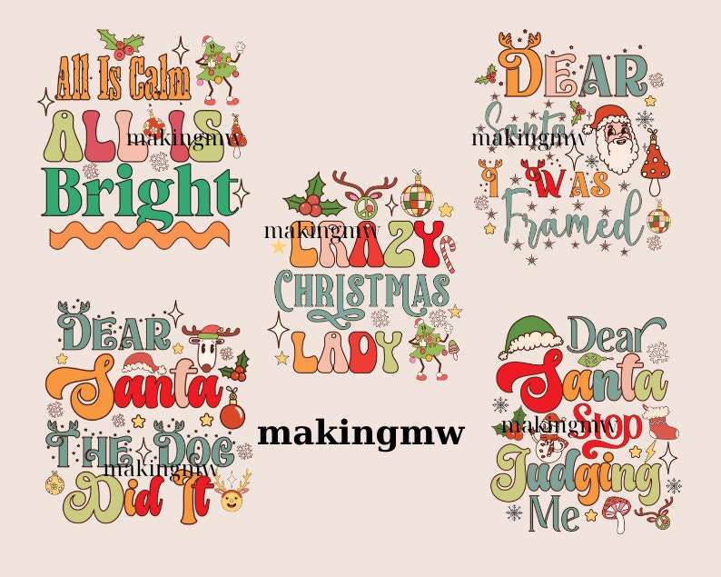 Christmas Printable Digital Download Christmas Bundle Png - Etsy