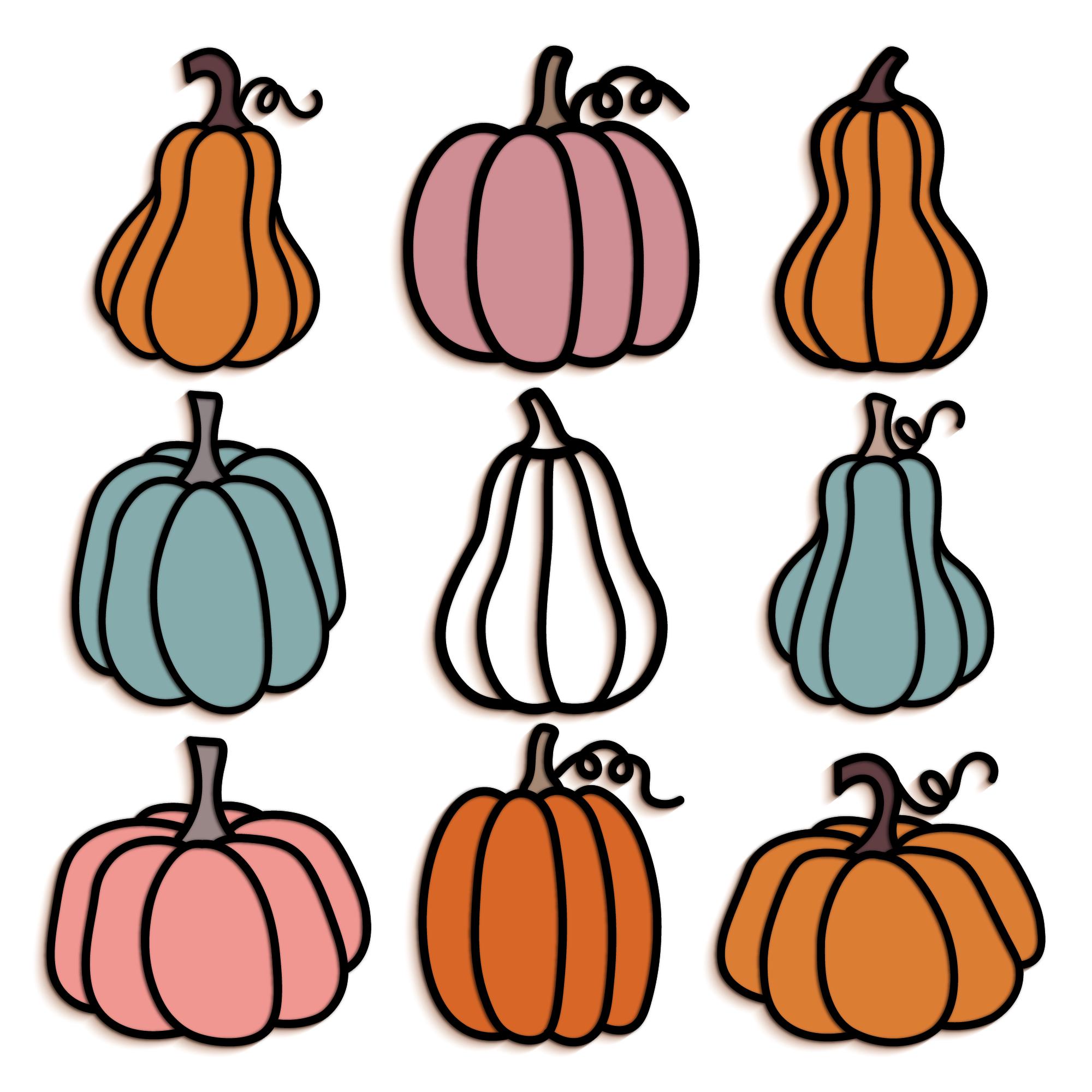 Squash Gourd Pumpkins SVG, Laser Cut Files Glowforge, Wooden Fall ...