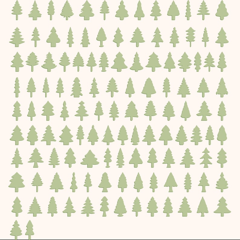 123 Simple Forest Trees Bundle SVG DXF Png, Laser Cut Files Engraving ...