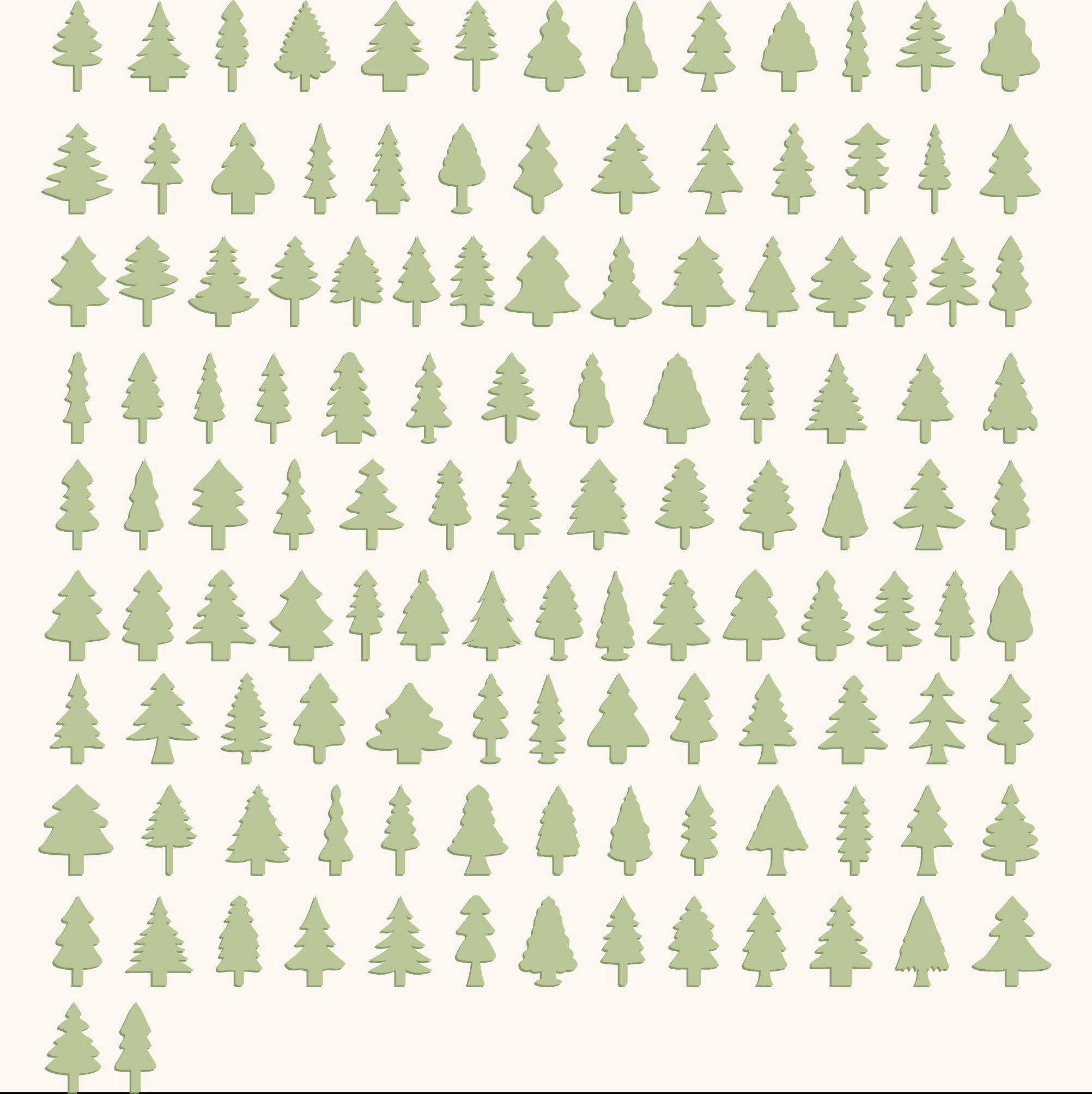 123 Simple Forest Trees Bundle SVG DXF Png, Laser Cut Files Engraving ...
