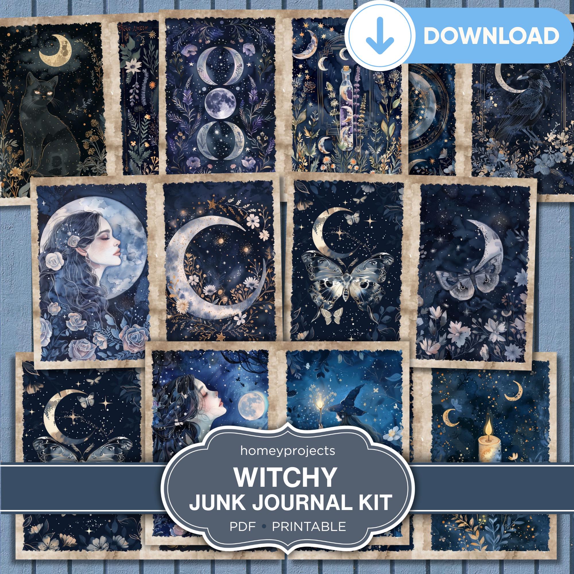 Witchy Junk Journal Kit, Aesthetic Journaling Scrapbook, Witch Core ...