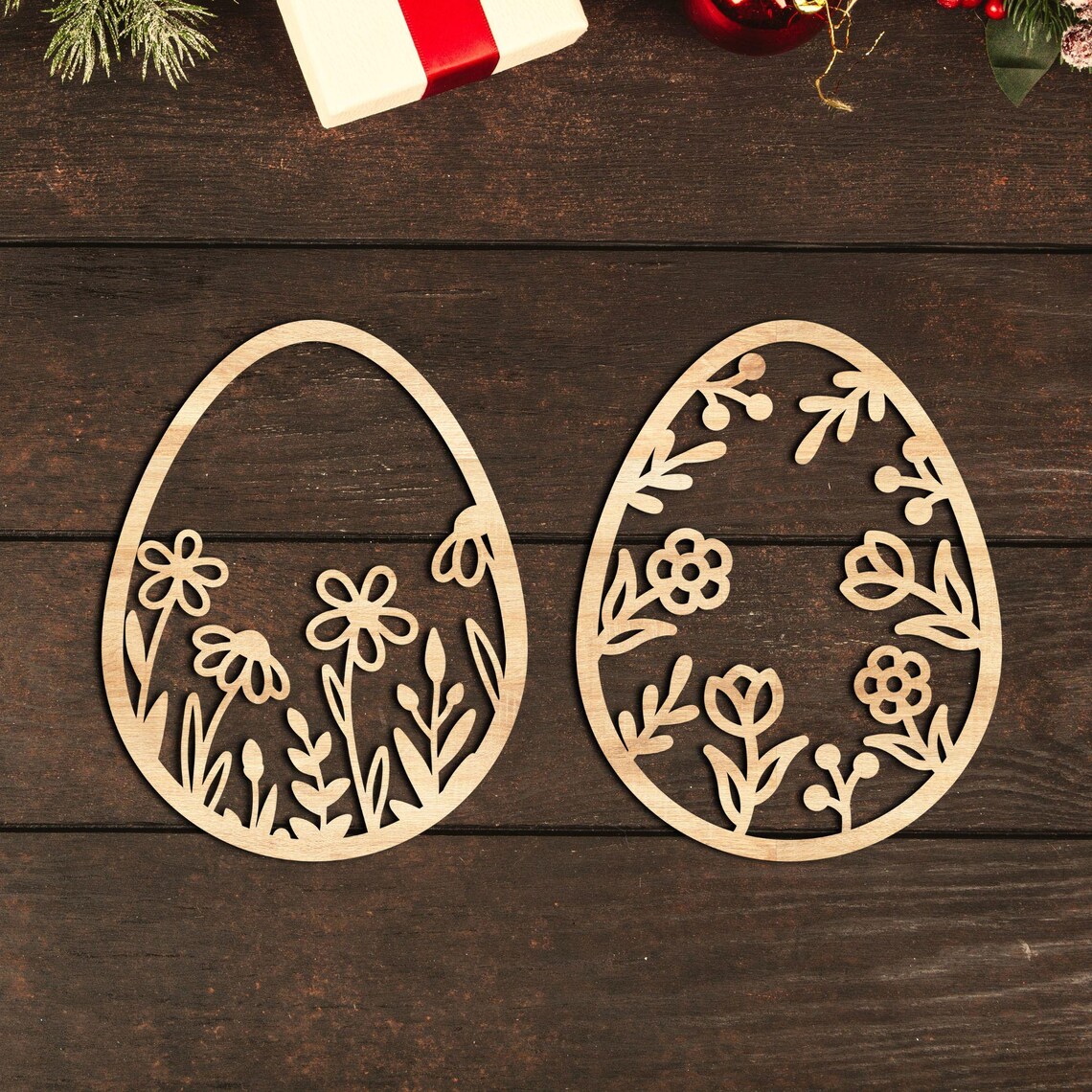 Wildflower Easter Egg Frame SVG, Laser Cut Files Glowforge Silhouette ...