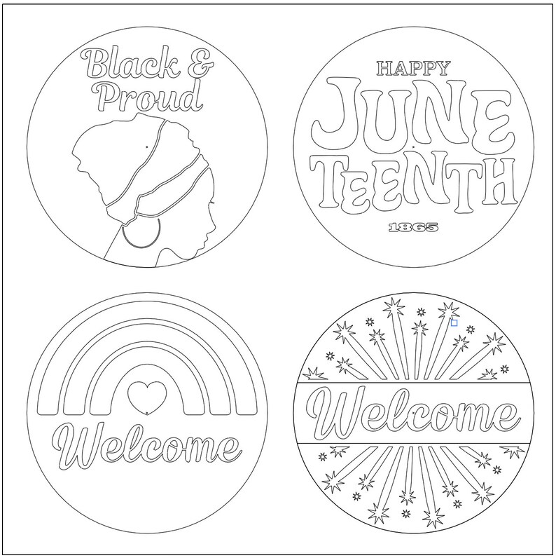 Juneteenth Welcome Round Sign Bundle SVG DXF, Laser Cut Files Glowforge ...