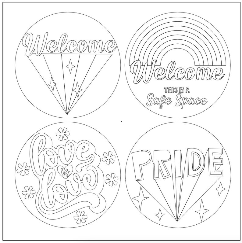 Pride Welcome Round Sign Bundle SVG DXF, Laser Cut Files Glowforge ...